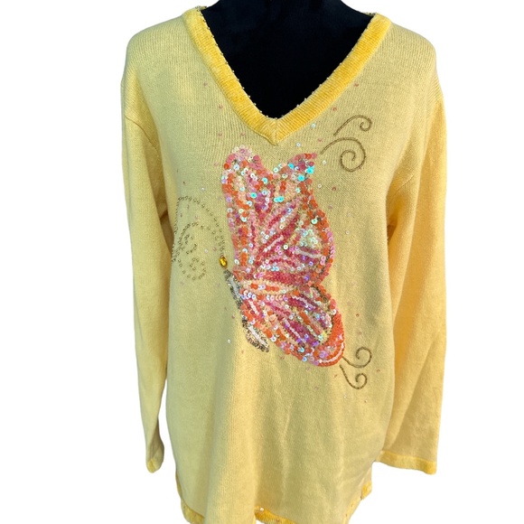Quacker Factory | Sweaters | Vintage Quacker Factory Nwt Womens Yellow ...